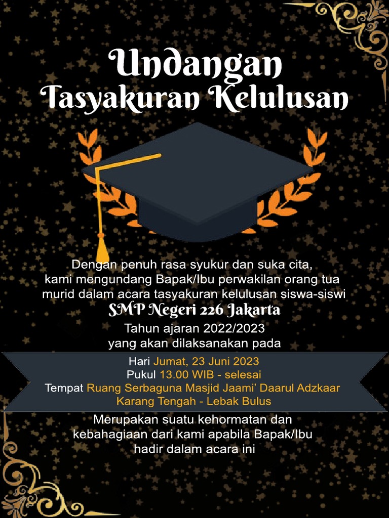 Undangan Tasyakuran Kelulusan | PDF