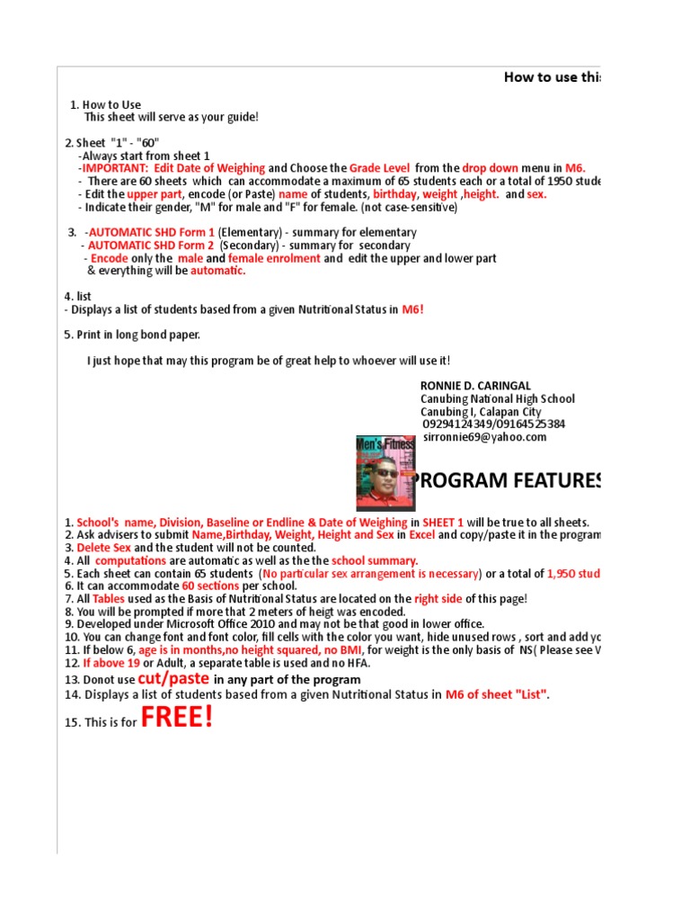 Student Nutritional Status Program Guide | PDF | Technology & Engineering