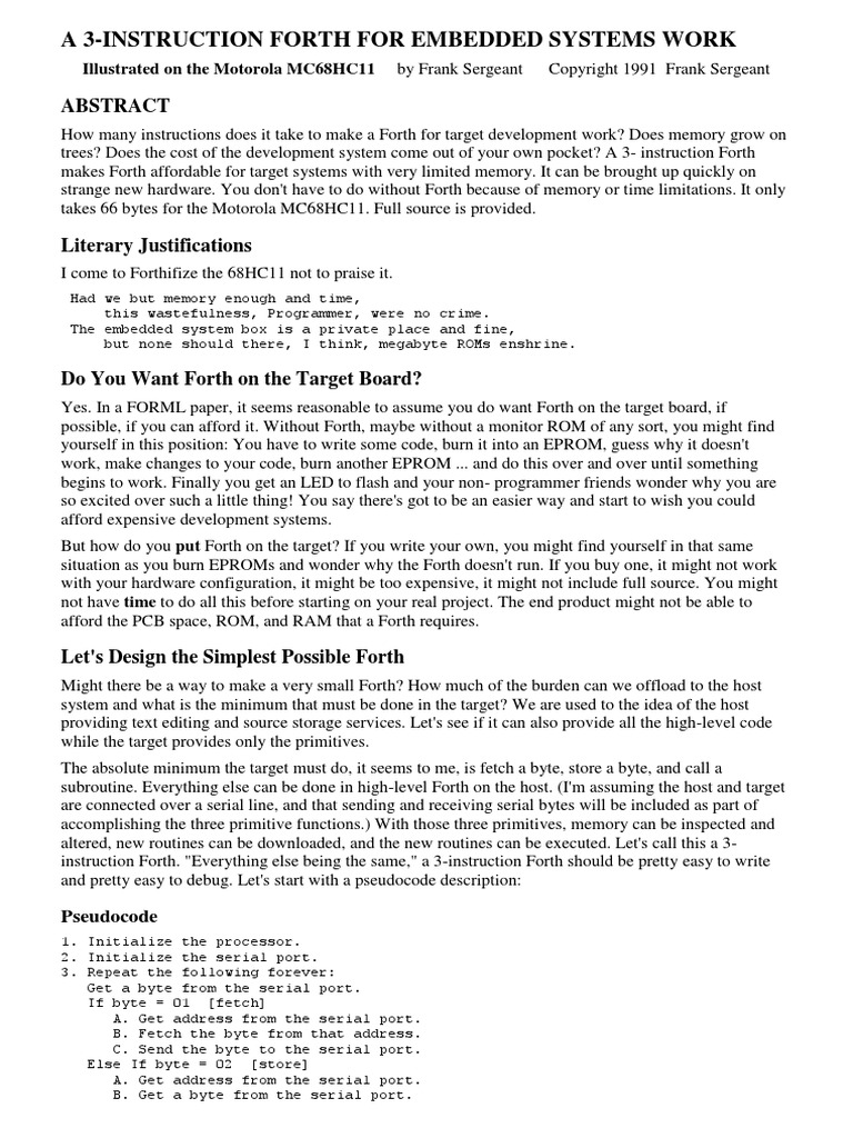 3 Instruction Forth | PDF | Booting | Assembly Language