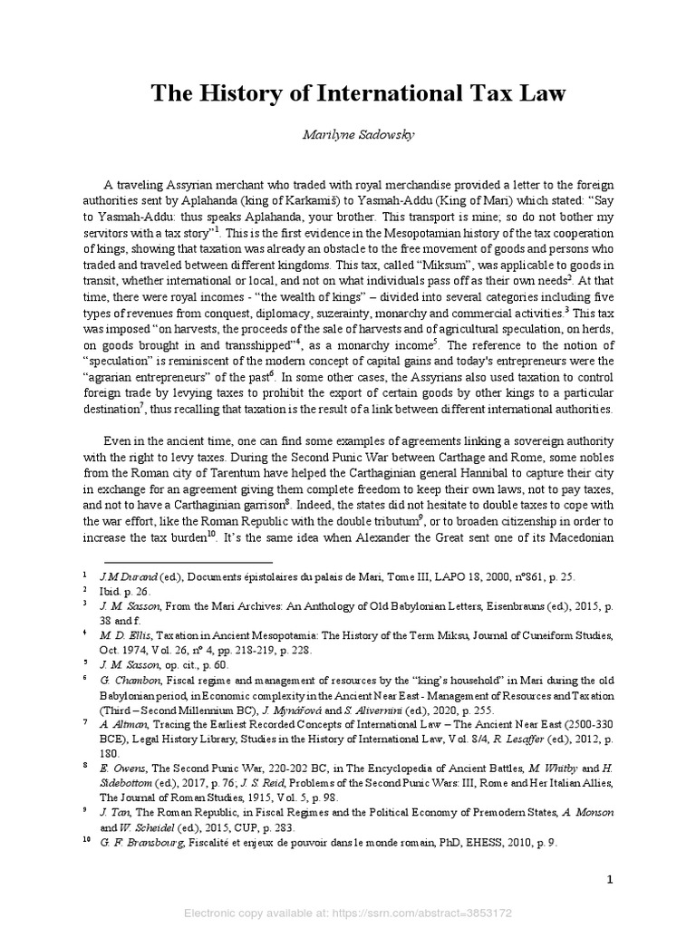 History of Global Tax Law | PDF | Taxes | International Taxation