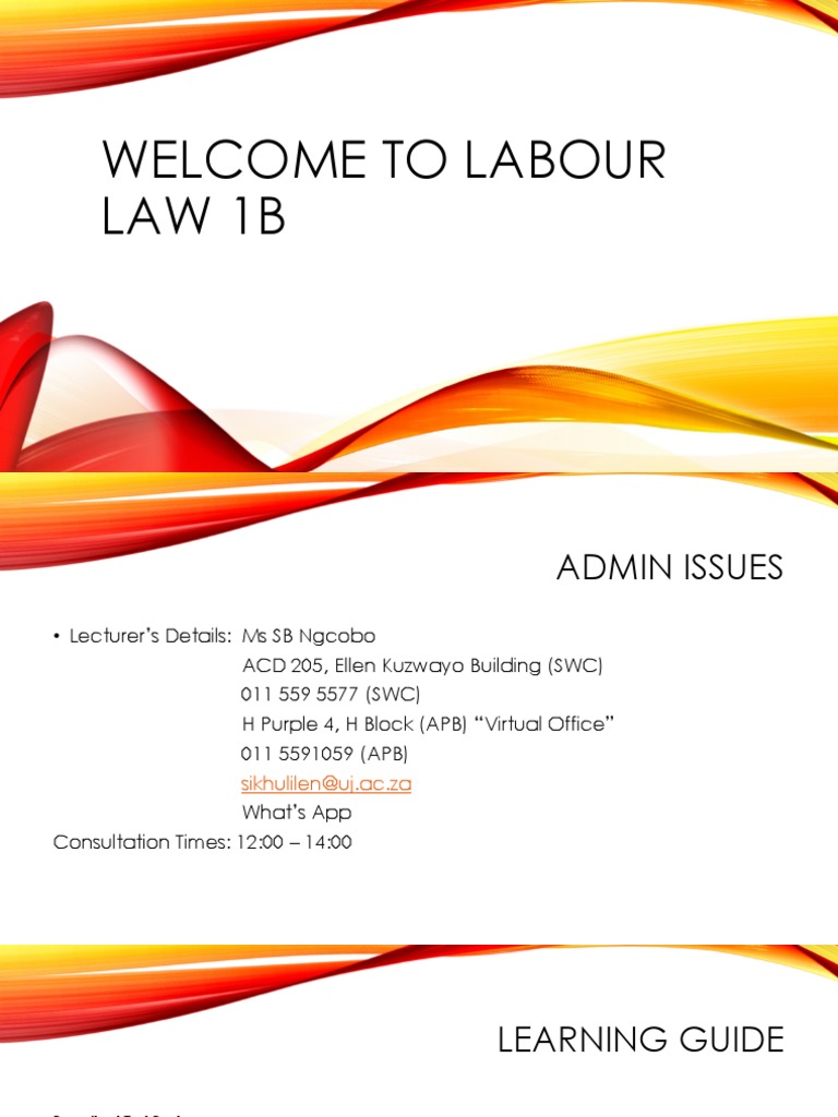 Lecture Slides - Unit 1 Labour Law | PDF | Labor Relations | Labour Law Lecture Slides - Unit 1 Labour Law | PDF | Labor Relations | Labour Law