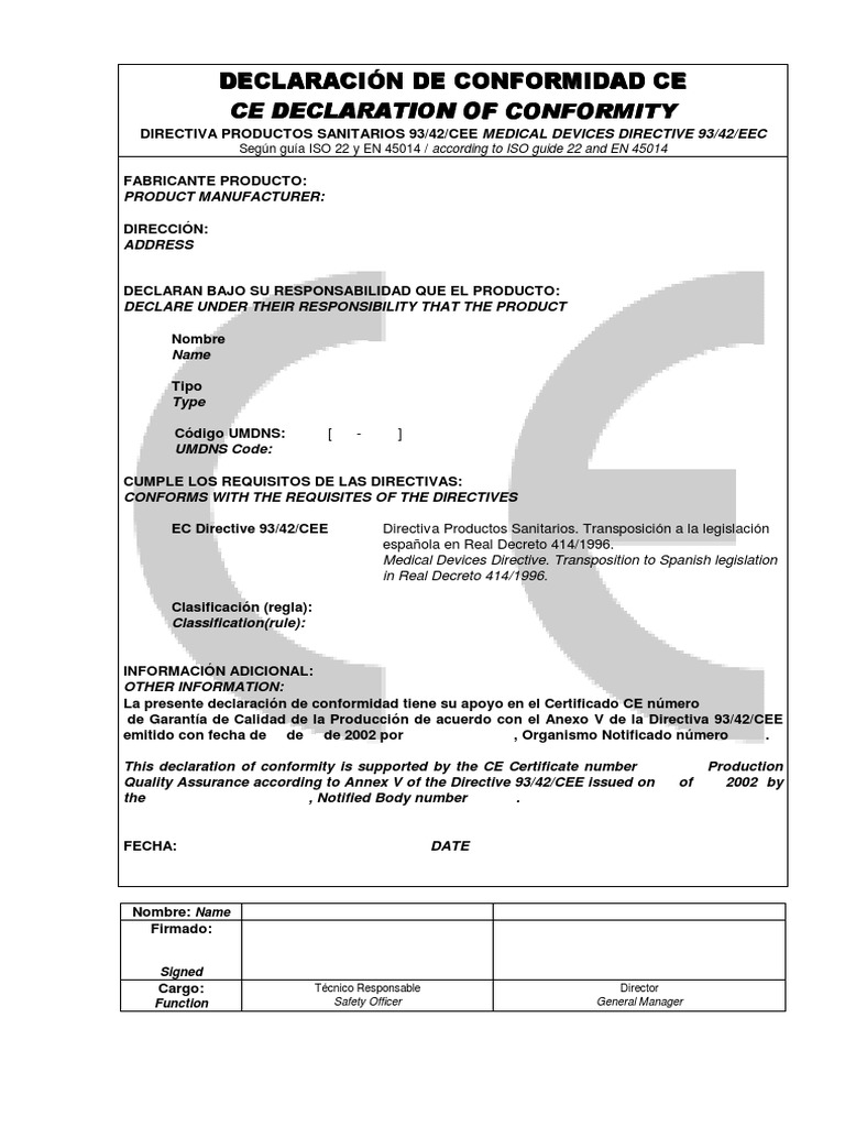 Declaracion Ce Conformidad | PDF