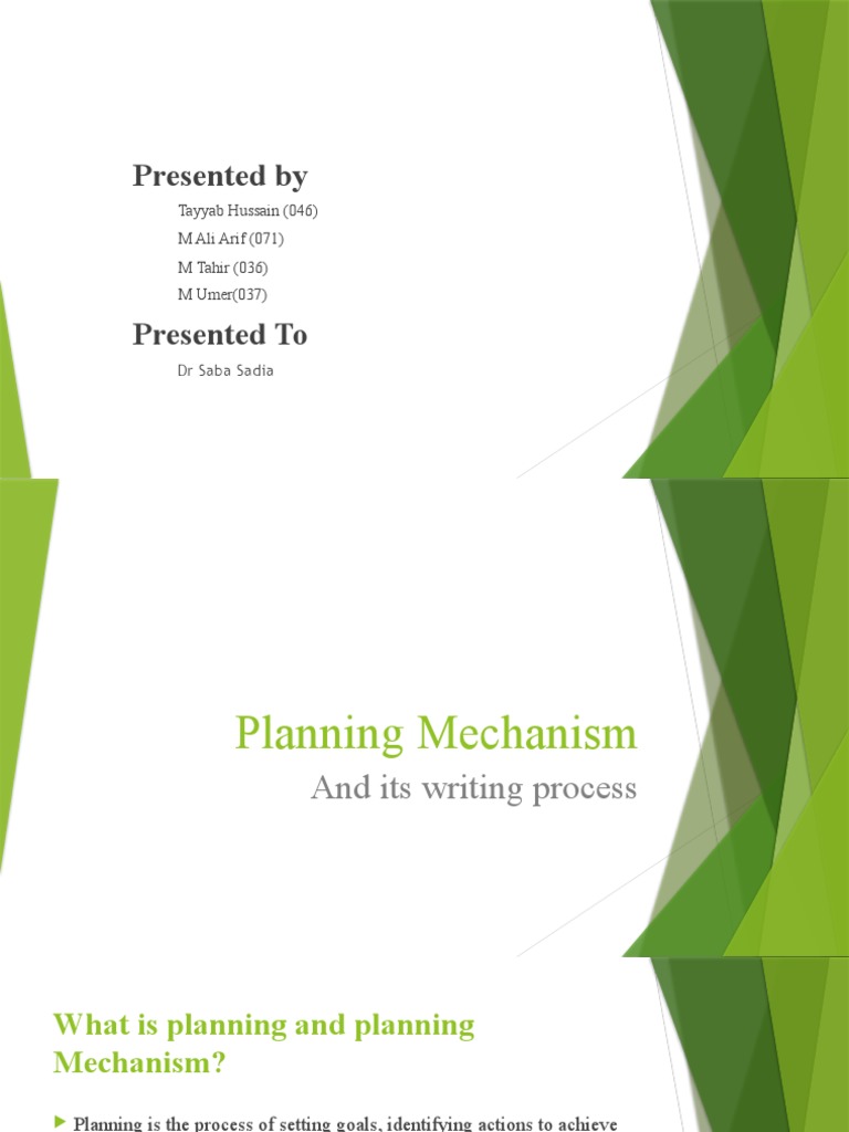Planning Mechanism | PDF | Information | Goal