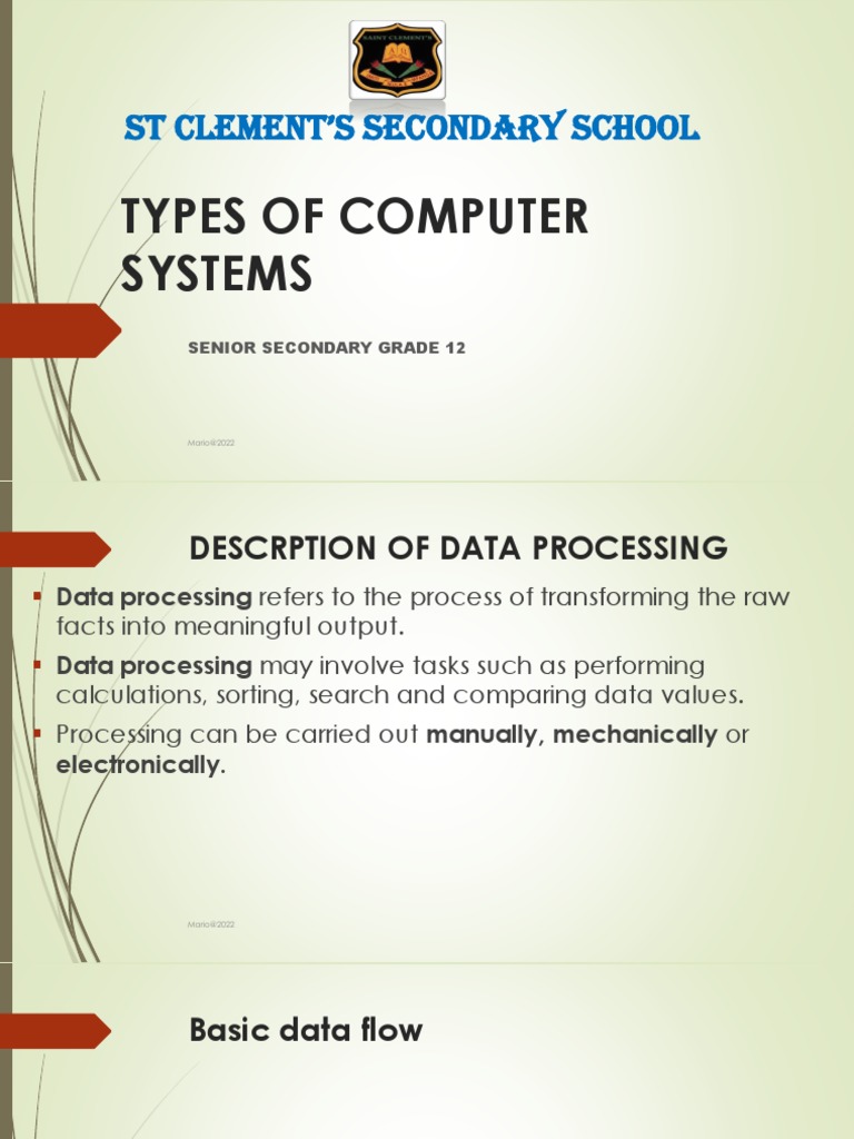 Types of Computer Systems g12 | PDF | Data | Multimedia