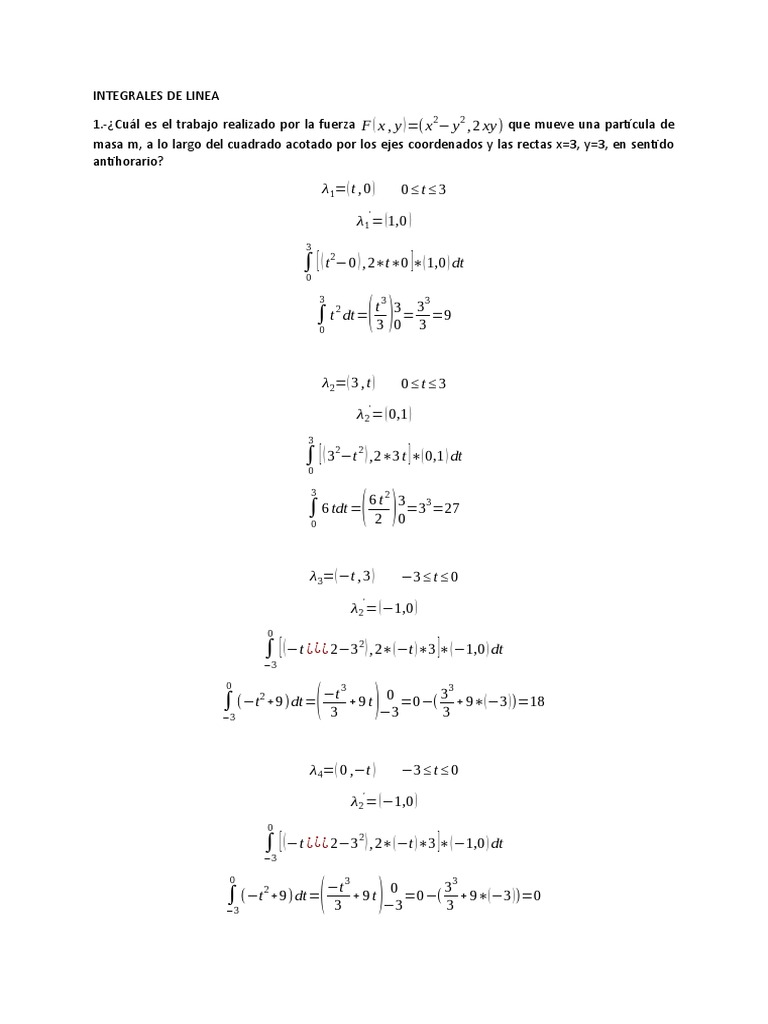Integrales de Linea | PDF