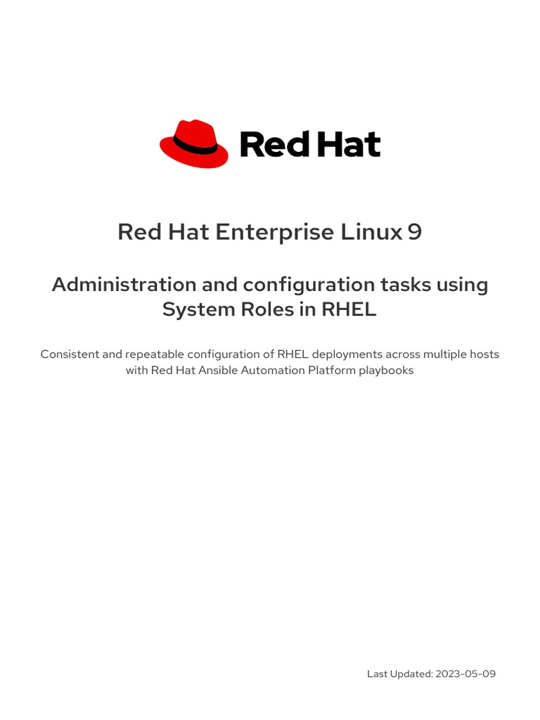 Red Hat Enterprise Linux-9-Administration and Configuration Tasks Using System Roles in Rhel-En ...