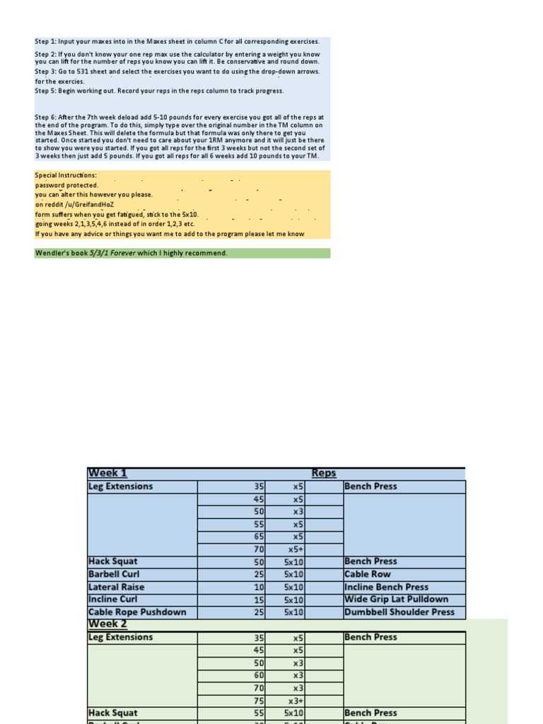 5 - 3 - 1 BBB For Bodybuilding | PDF | Weight Training | Strength Training