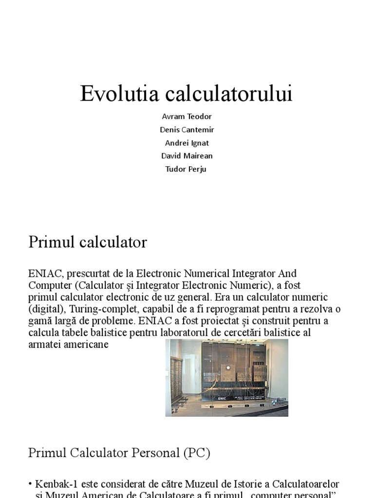 Evolutia Calculatorului | PDF