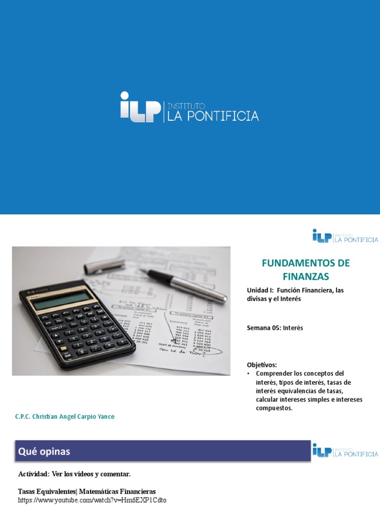 S05 | PDF | Finanzas Matemáticas | Matemáticas