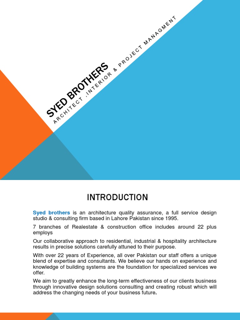 Syed Brothers Portfolio | PDF | Project Management | Business