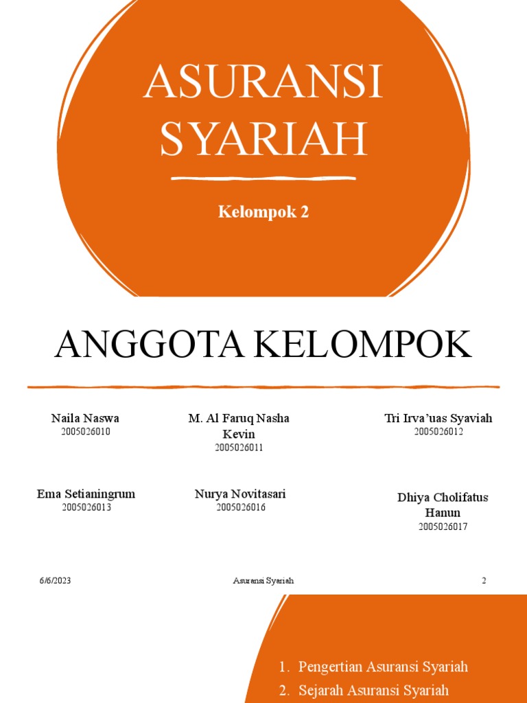 Asuransi Syariah PPT Kel 2 | PDF