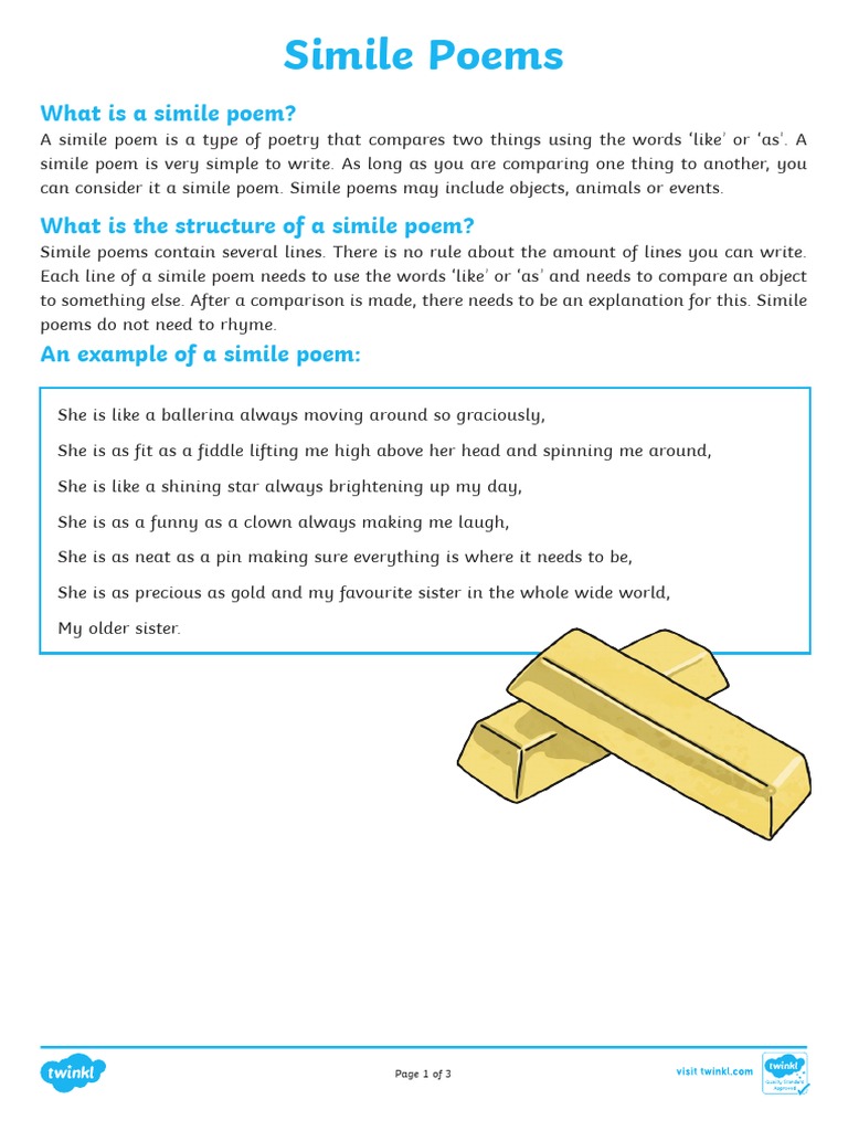 Guide to Writing Simile Poems | PDF | Poetry | General Fiction