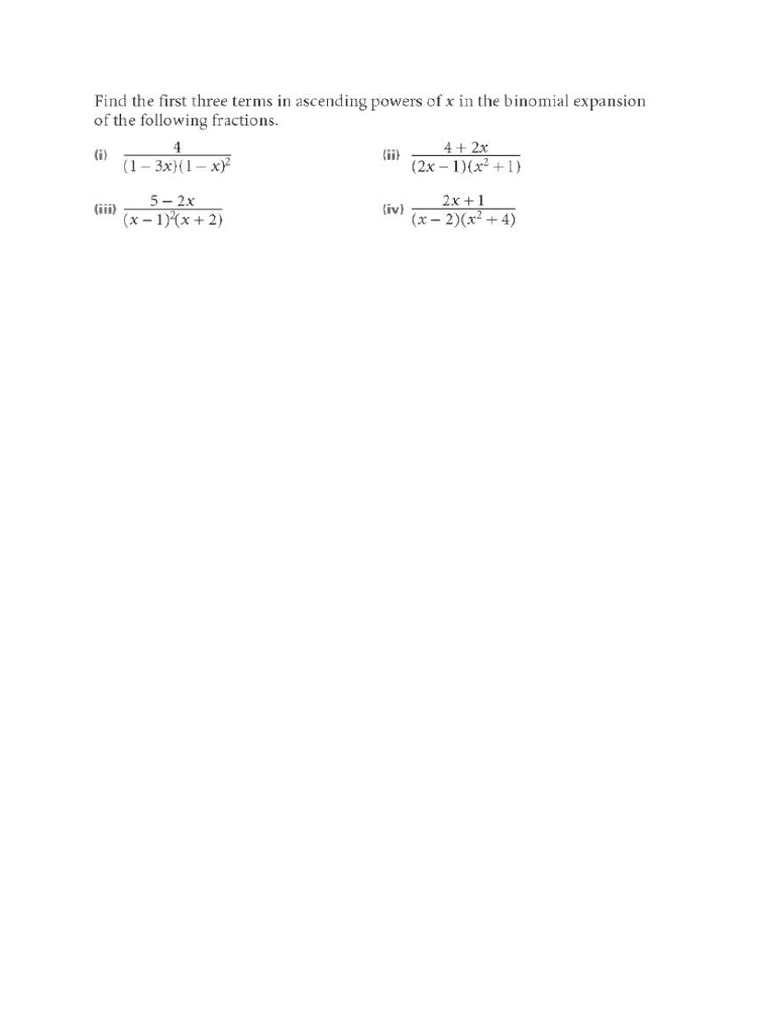 Binomial Theorem questions | PDF