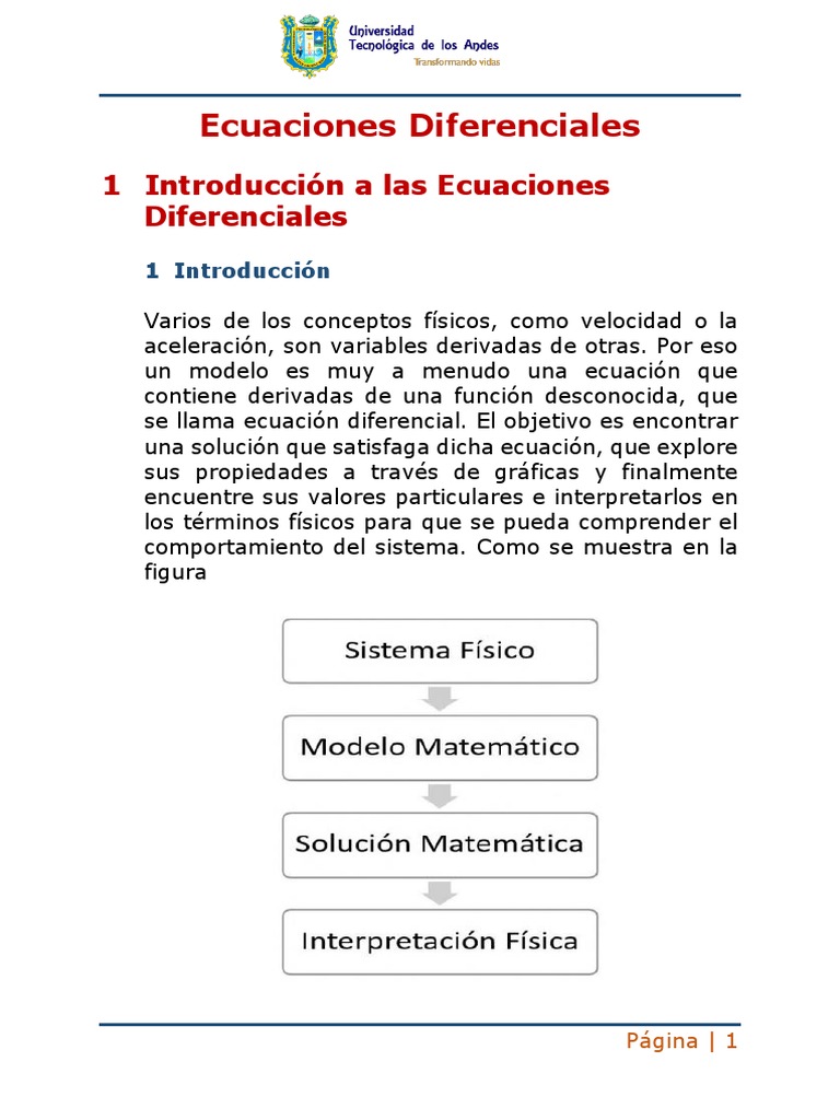 Clase 01 Ecuaciones Diferenciales | PDF | Ecuaciones | Ecuaciones diferenciales
