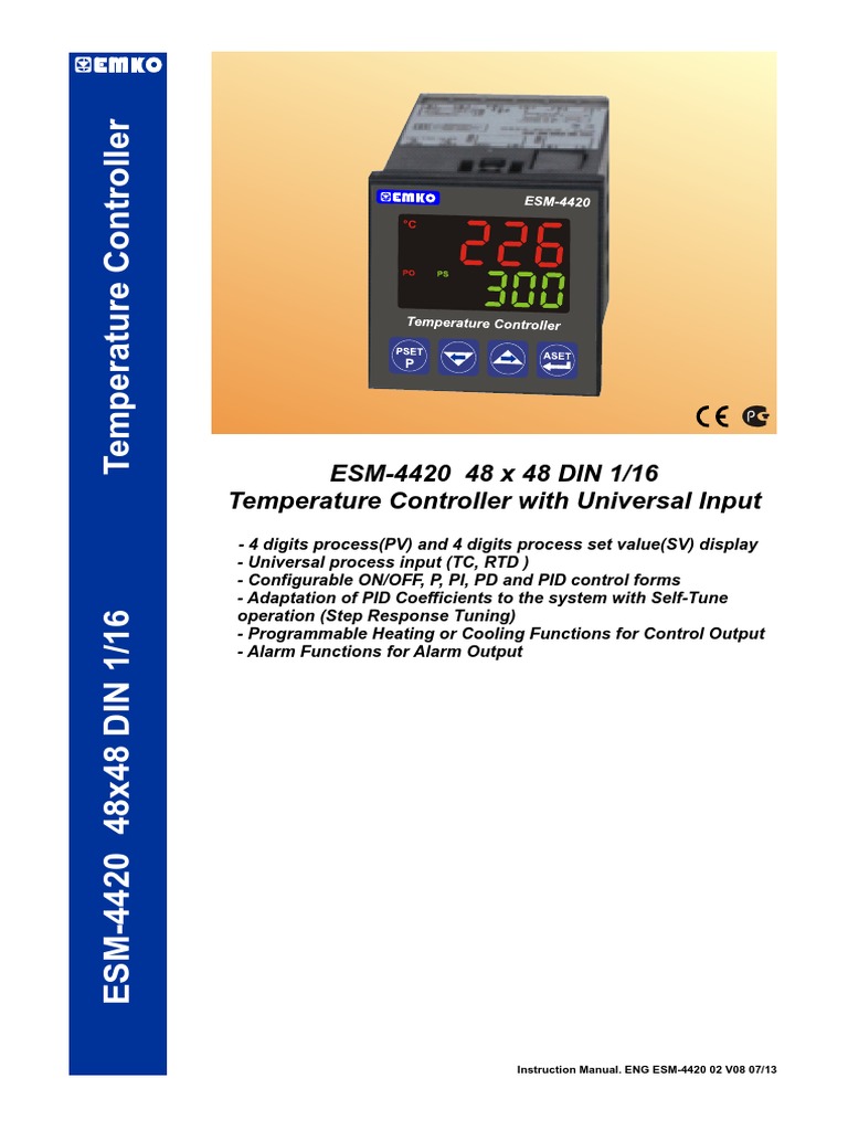 Temperature Controller With Universal Input ESM 4420 Manual en ... Temperature Controller With Universal Input ESM 4420 Manual en ...