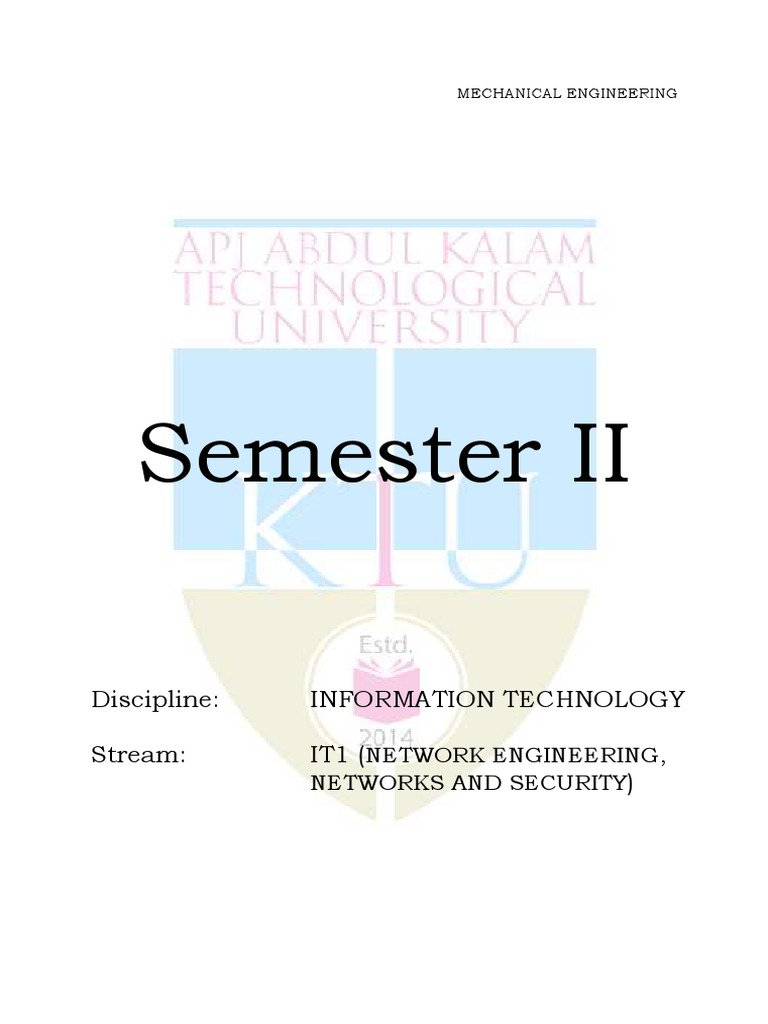 Semester II: Discipline: Information Technology Stream: IT1 | PDF ...