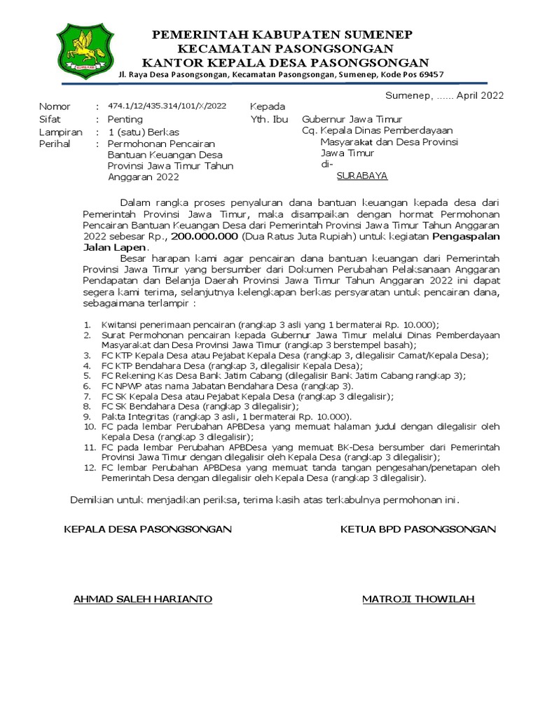 Proposal BK Provinsi | PDF