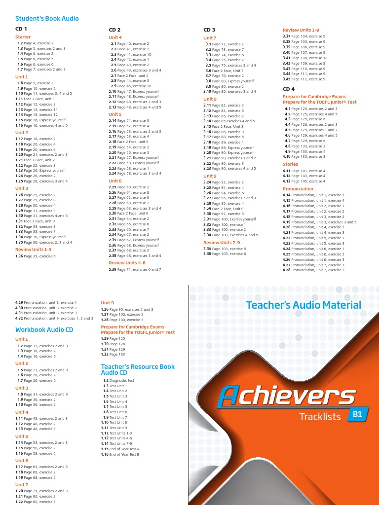 Achievers B1 - Track List | PDF | Standardized Tests | Qualifications