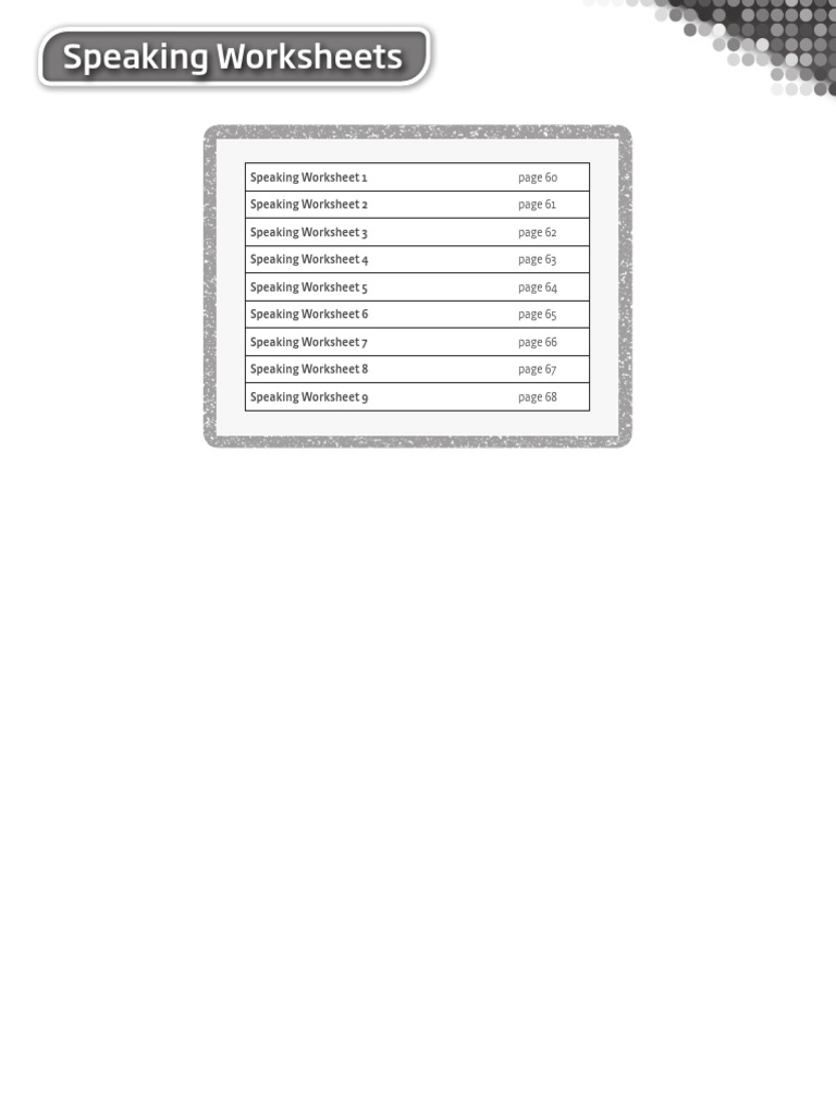 Achievers A2 - Speaking Worksheets | PDF | Salad