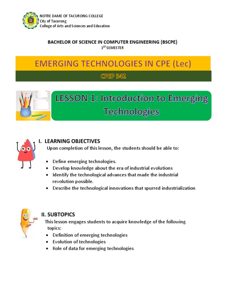 Lesson 1 - Introduction To Emerging Tech | Download Free PDF ...