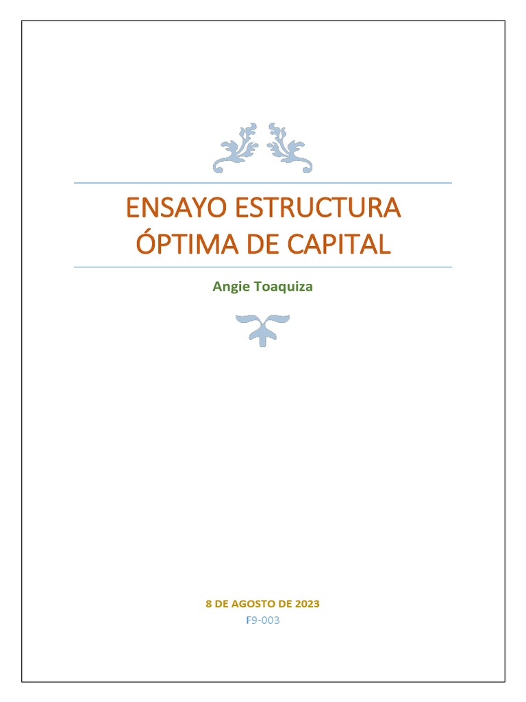 Estructura Óptima de Capital | PDF | Business | Deuda