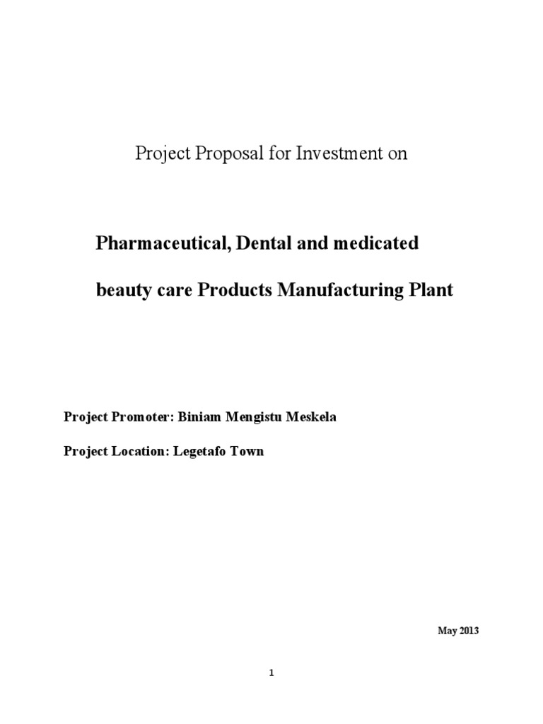 Project Proposal For Pharmaceutical Product Lefetafo | PDF | Cost ...