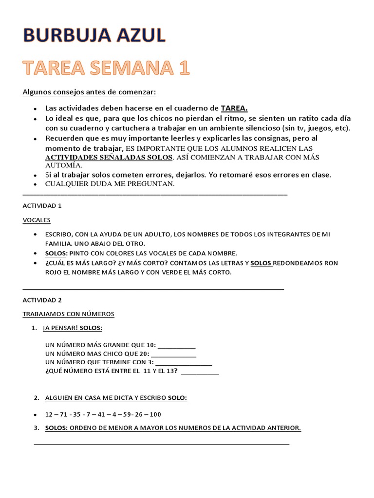 Burbuja Azul Tarea 1 | PDF