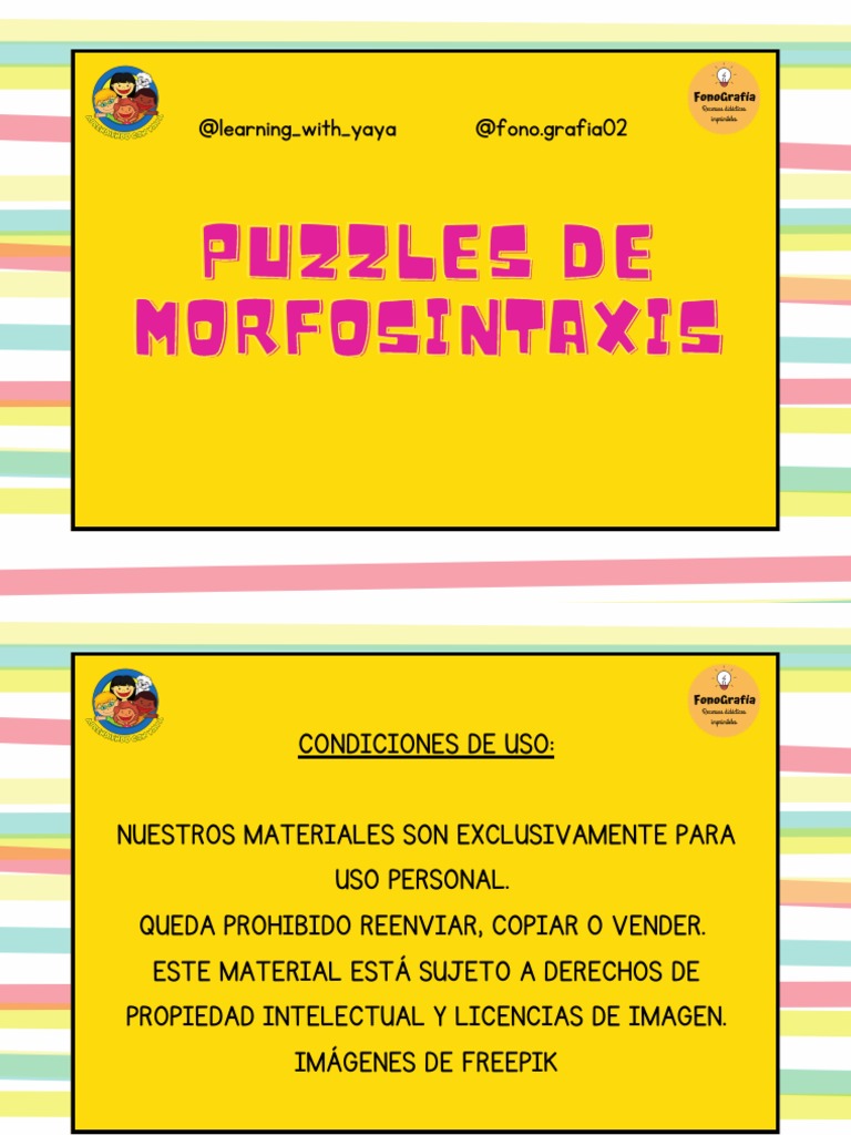 Puzzles de Morfosintaxis | PDF
