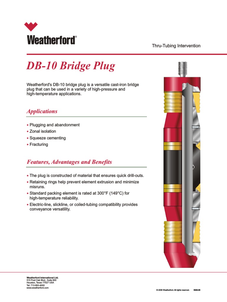 DB-10 Bridge Plug | PDF | Building Materials | Manufactured Goods