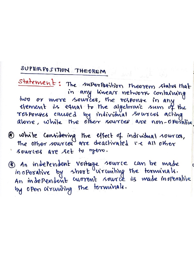 Network Theorem Statement And Equations Pdf