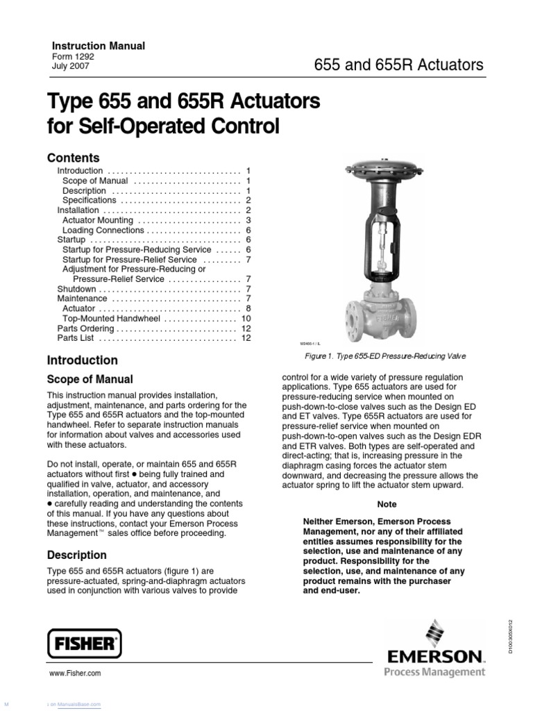 Manual Fisher 655 | PDF | Valve | Actuator