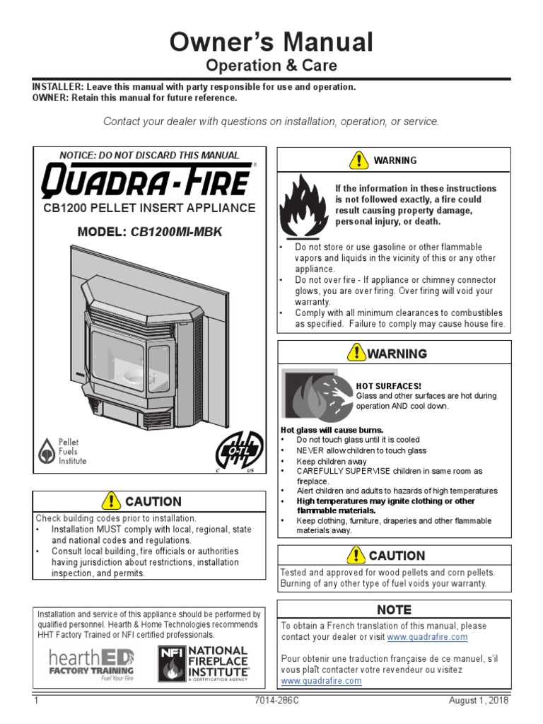 Quadrafire CB 1200i | PDF | Fires | Stove