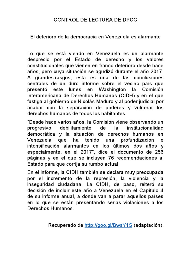 Control de Lectura de DPCC | PDF