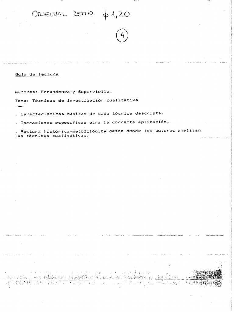 Errandonea y Supervielle Tecnicas de Investigacion Cualitativa | PDF
