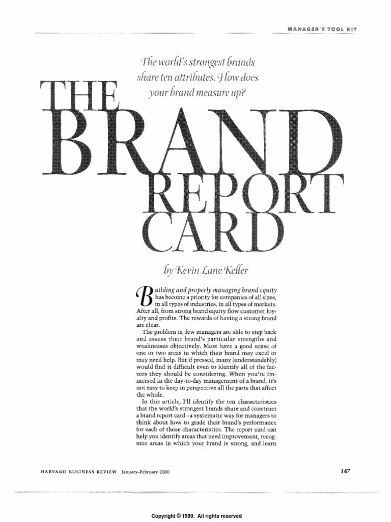 KELLER Brand Report Card | PDF