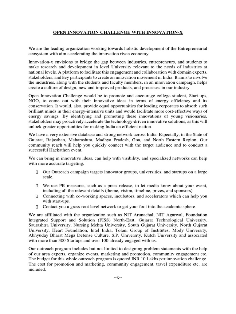 Hackathon Proposal | PDF | Innovation | Startup Company