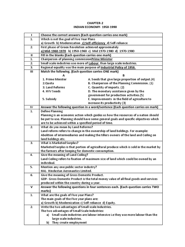 First Puc Economics Part - Ii Indian Economic Development | PDF | Taxes | Subsidy