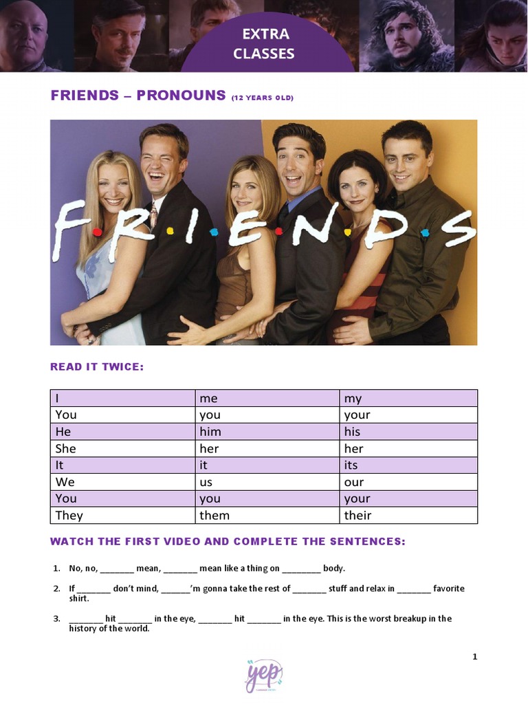 Friends - Pronouns | PDF