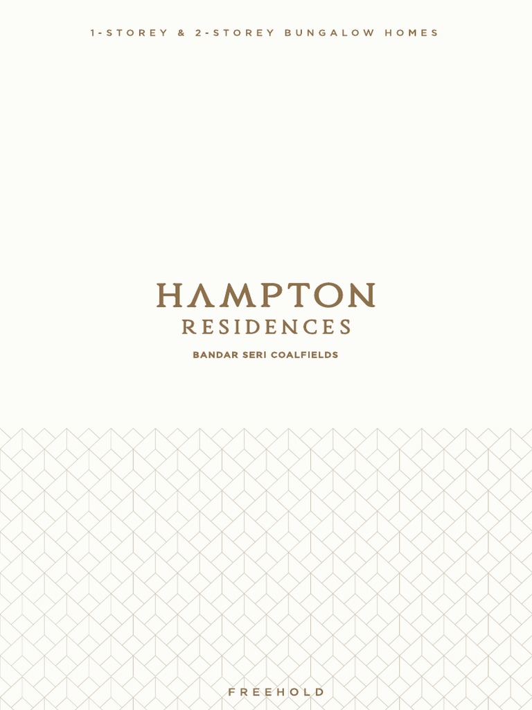HAMPTON RESIDENCES PRODUCT E BROCHURE Bungalow | PDF