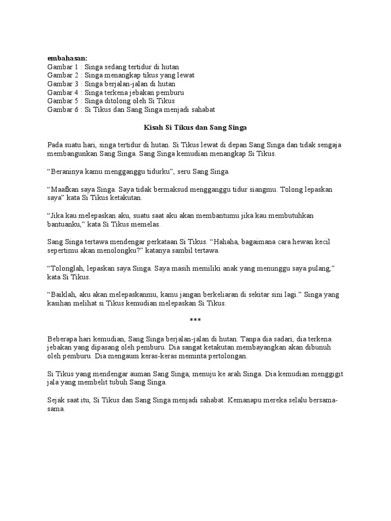 Persahabatan Tikus dan Singa | PDF | Fiksi Misteri, Thriller, & Kejahatan | Fiksi Umum