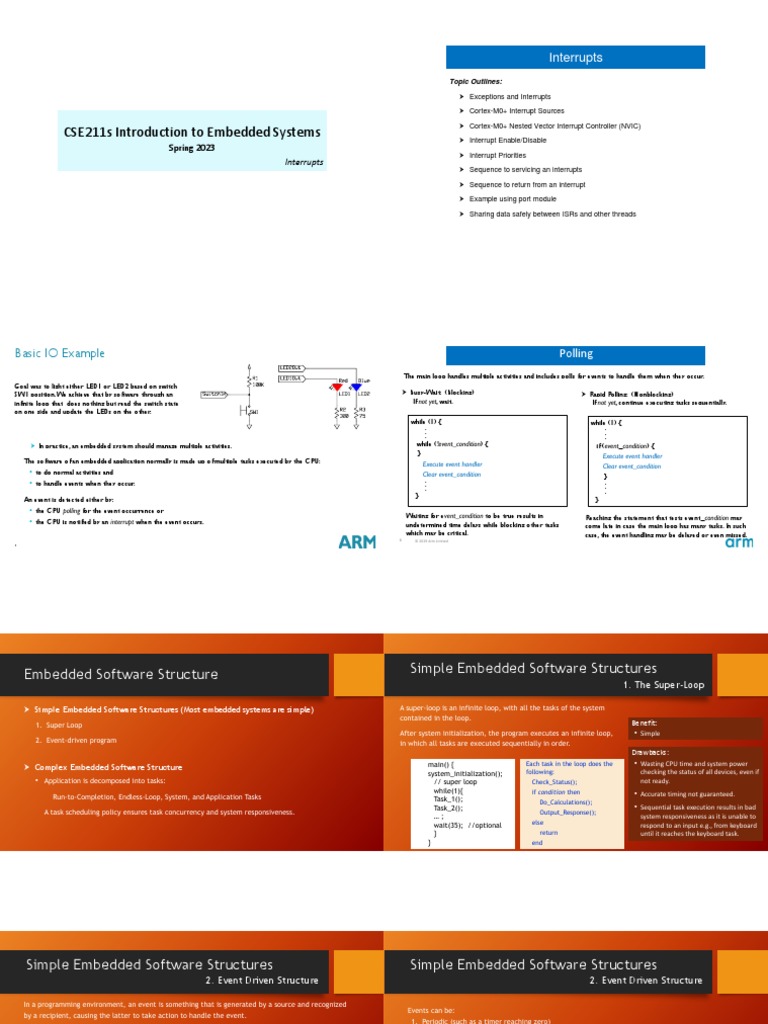 Cse211s Introduction To Embedded Systems Interrupts Pdf Microcontroller Central 3153