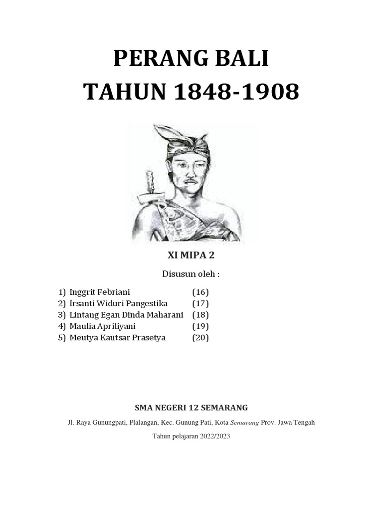 Perang Bali 1848-1908: Latar Belakang dan Tokoh | PDF