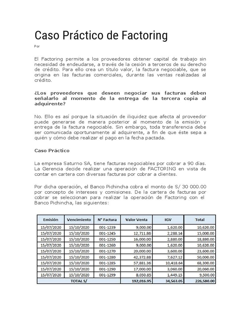 Factoring y su Impacto Financiero 2025 | PDF | Contabilidad | Bancos
