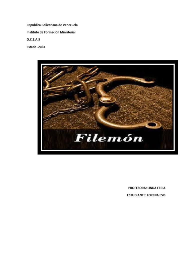 Metodo Sintetico de Filemon | PDF | Epístola a Filemón | Gracia divina
