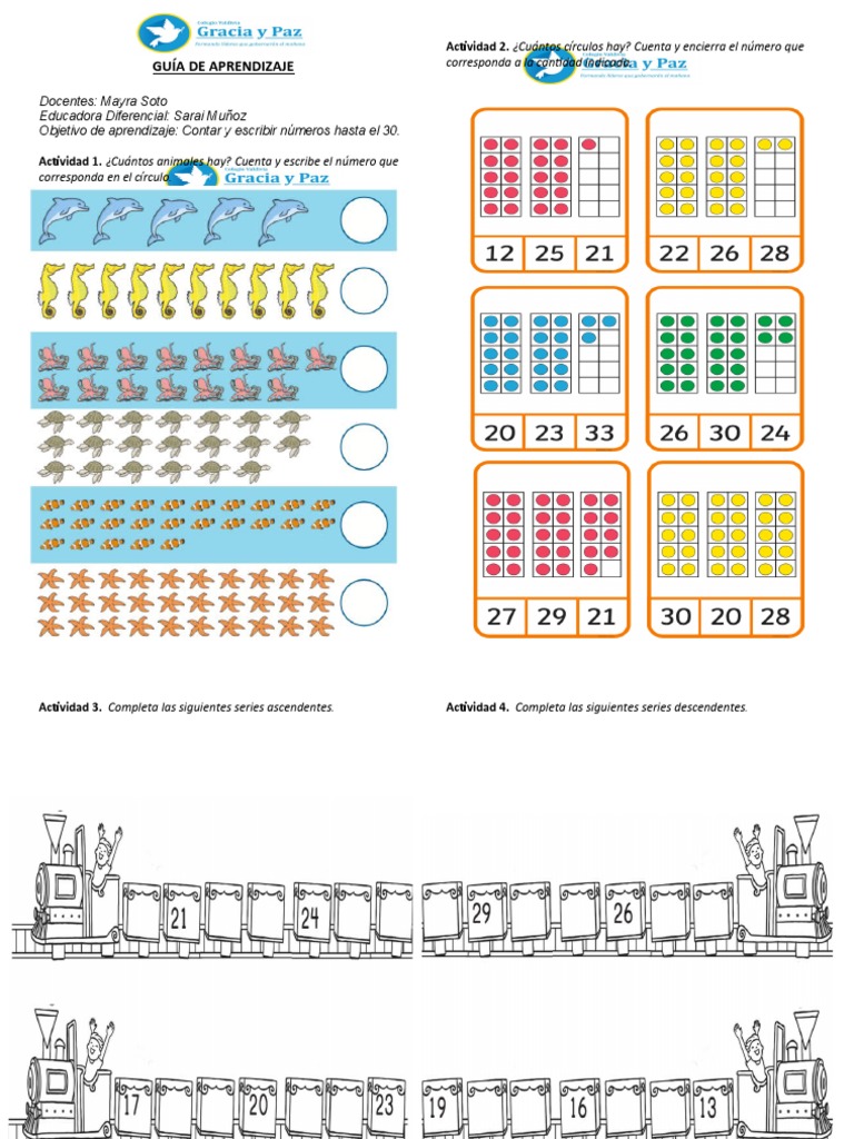 Apresto Números Del 20 Al 30 | PDF