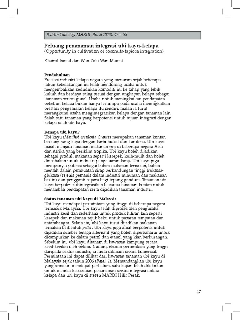 Penanaman Ubi Kayu-Kelapa | PDF