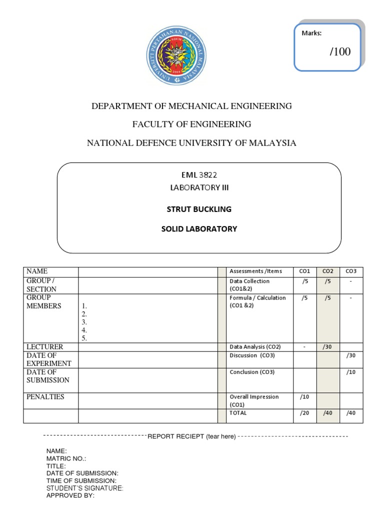 Lab 3 Sheet Buckling-21Sep11 | PDF | Buckling | Column
