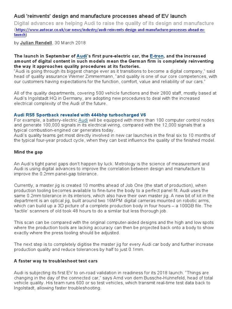 Audi. Case Study | PDF