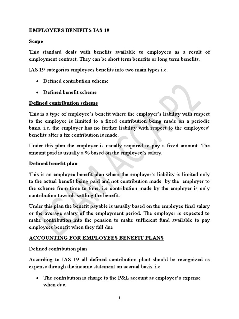 REVISED EMPLOYEES BENIFITS IAS 19 and IFRS 2 | PDF | Fair Value | Pension