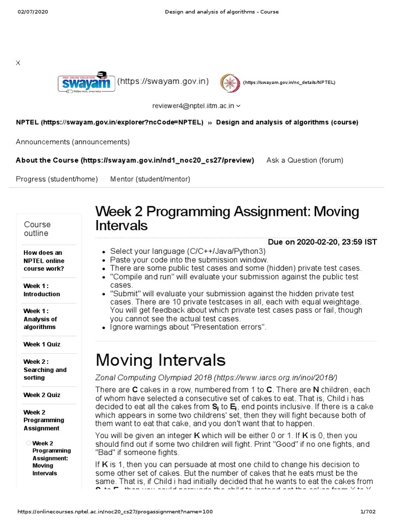 Noc20-Cs27 Week 02 Assignment 02 | PDF | Applied Mathematics | Theoretical Computer Science